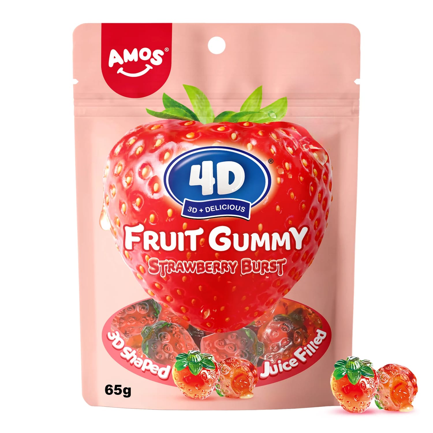 Amos 4D Juice Filled Fruit Gummy 65g | Home Bargains
