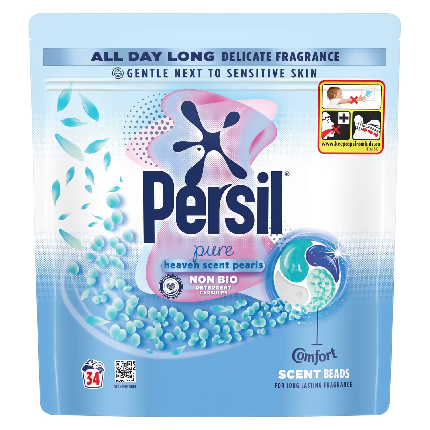 Persil Washing Capsules Pure Heaven Scent Pearls Non Bio - 34 Washes ...