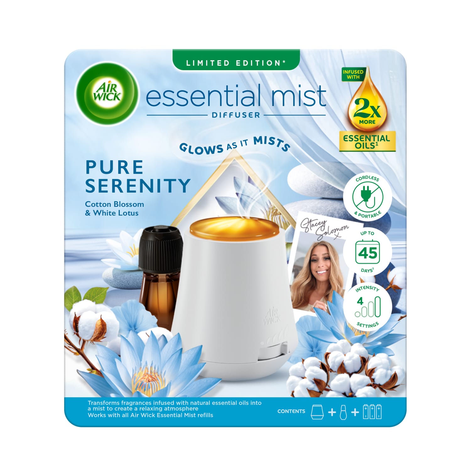 Air Wick Essential Mist Diffuser 20ml - Pure Serenity | Home Bargains