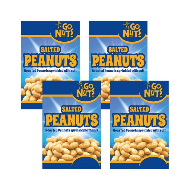Go Nuts Roasted & Salted Peanuts 50g x4 | Home Bargains