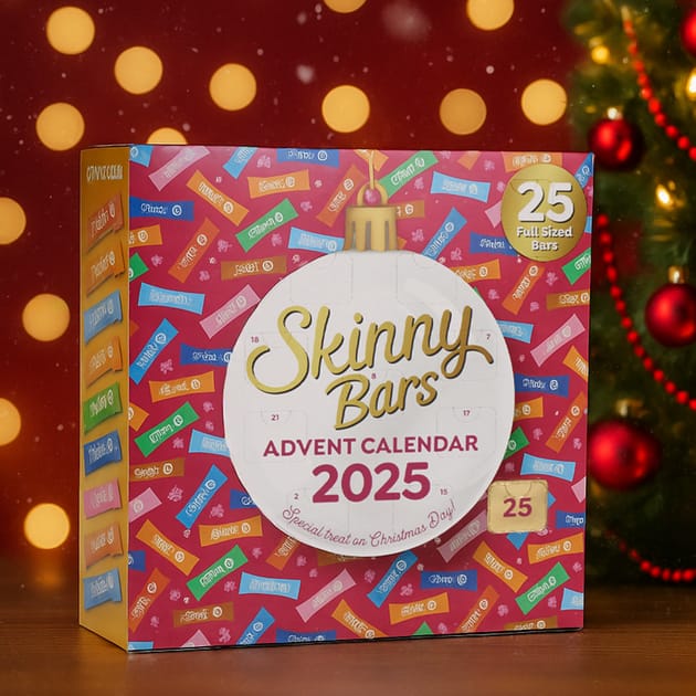 Skinny Bars Advent Calendar 25 Full Size Bars 498g | Home Bargains
