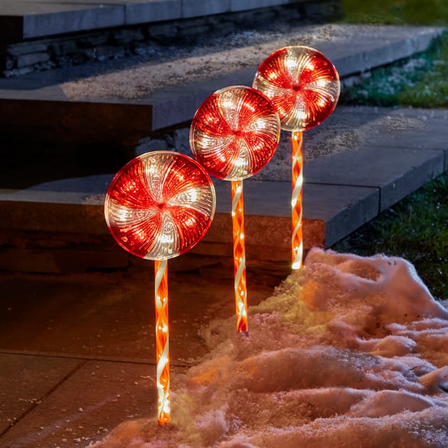 Prestige 3 LED Candy Stake Lights | Home Bargains