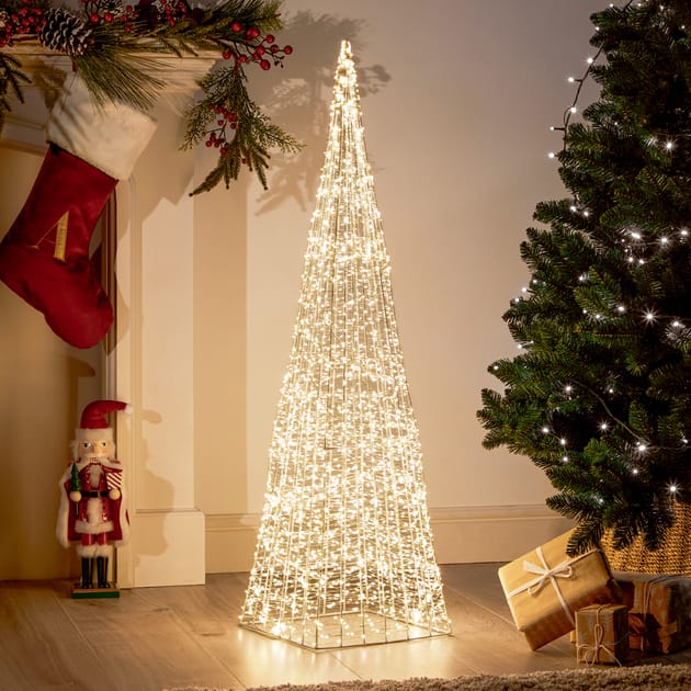Prestige Mains Operated LED Light-Up Prism Tree 80cm | Home Bargains