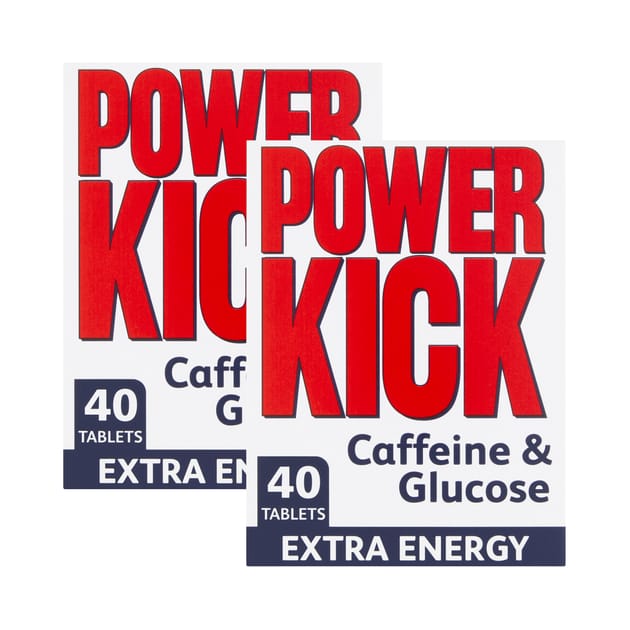 Power Kick Caffeine & Glucose Tablets 40s x2 | Home Bargains