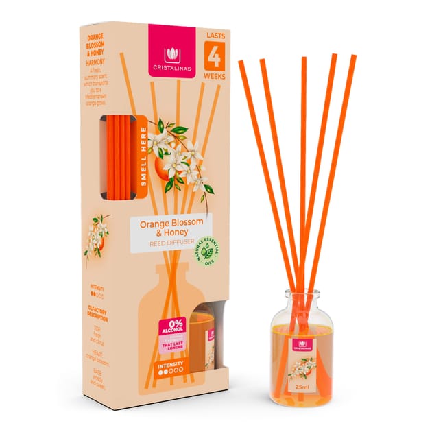 Cristalinas Reed Diffuser 25ml - Orange Blossom & Honey | Home Bargains