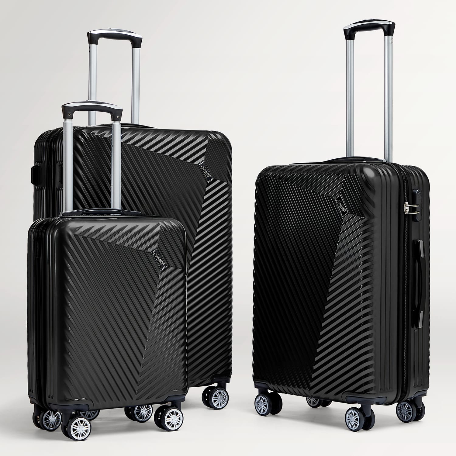 Salisburys Hard Shell Suitcase - Black | Home Bargains