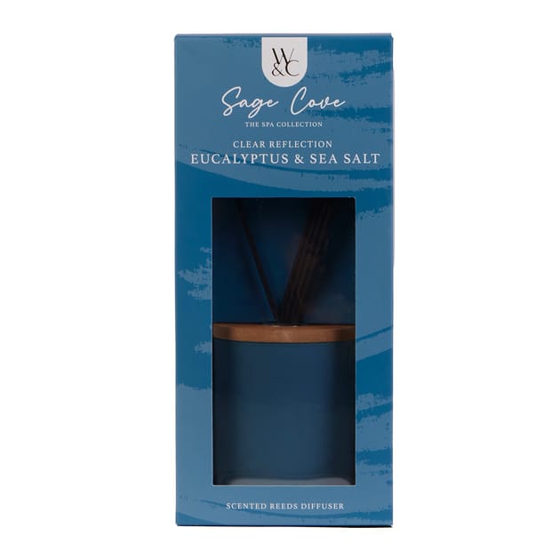 Sage Cove Scented Reeds Diffuser 100ml - Eucalyptus & Sea Salt | Home ...