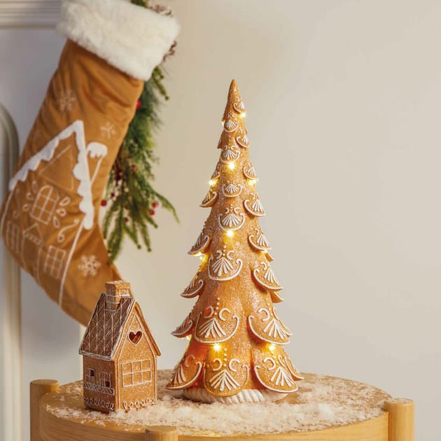 Gingerbread LED Light-Up Gingerbread Tree Ornament | Home Bargains