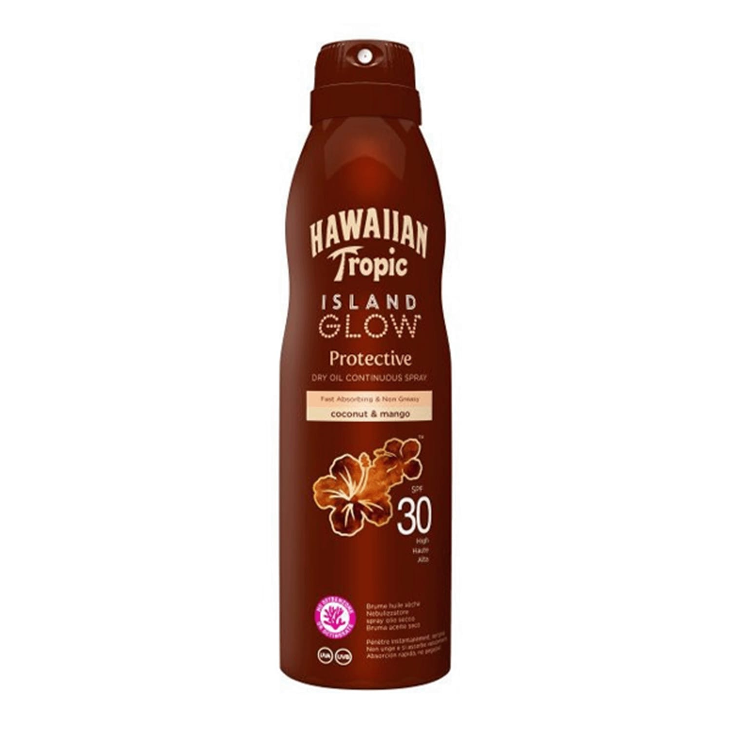 Hawaiian Tropic Island Glow Protective Dry Oil Continuous Spray 177ml ...