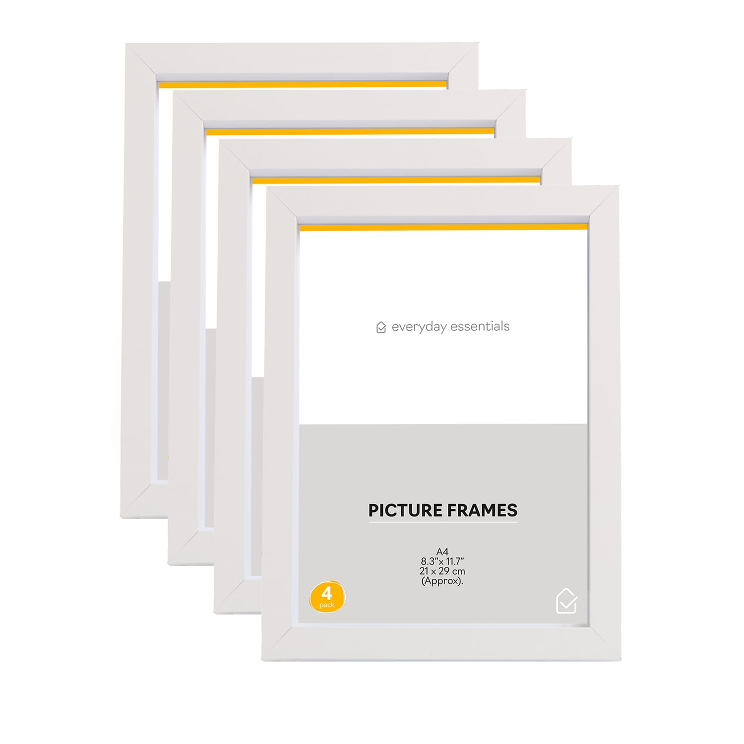 Everyday Essentials A4 Picture Frames 4 Pack | Home Bargains
