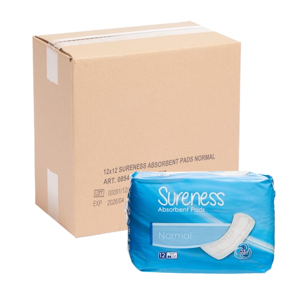 Sureness Absorbent Pads 12s Normal x12 | Home Bargains