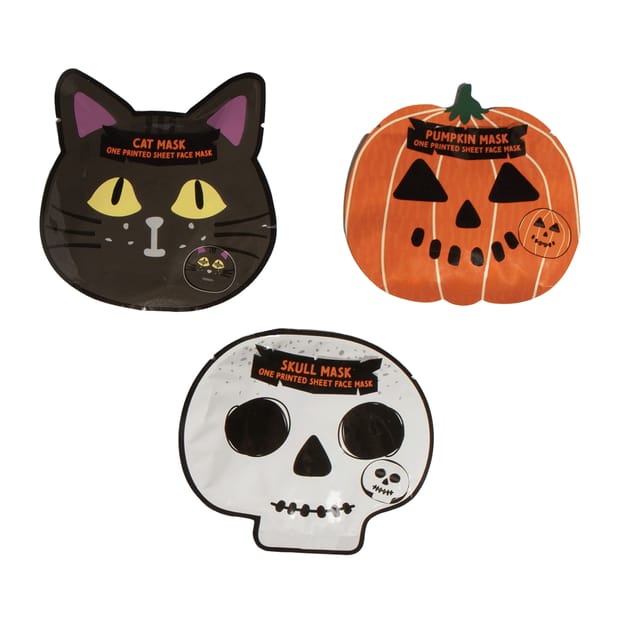 Hallow Scream Printed Sheet Face Mask 3 Pack | Home Bargains
