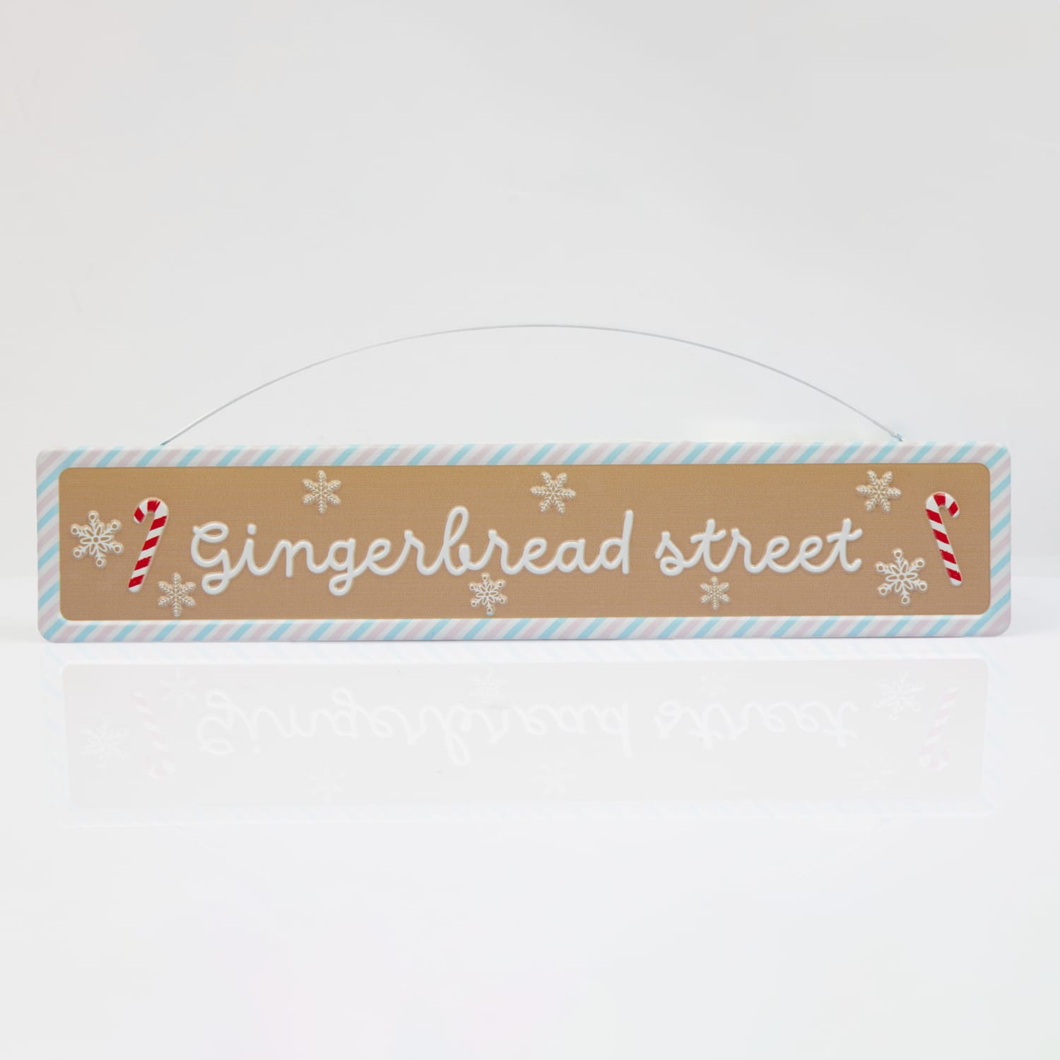 Sleigh Bells Metal Hanging Plaque - Gingerbread Street | Home Bargains