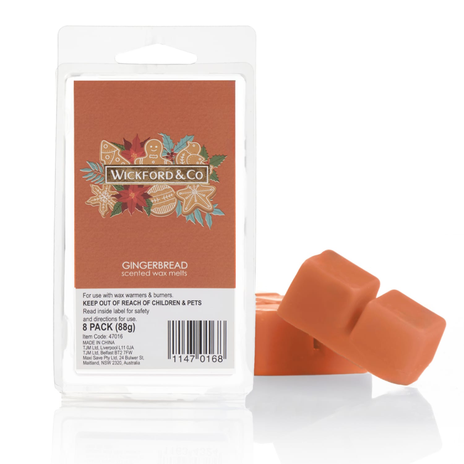 Wickford & Co Scented Wax Melts 8 Cube - Gingerbread x2 | Home Bargains