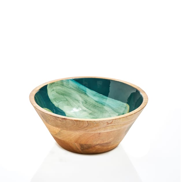 The Outdoor Edit Earthed Medium Wood Bowl | Home Bargains