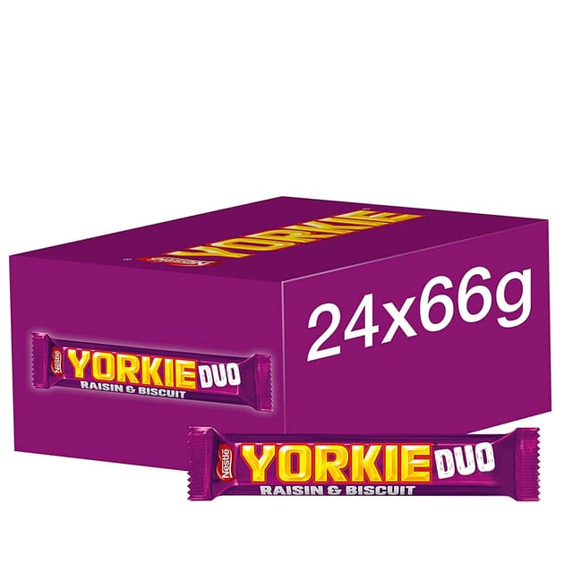 Yorkie Duo Raisin & Biscuit 66g x24 | Home Bargains