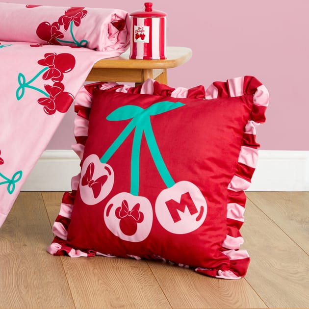 Disney Minnie Mouse Cherries Cushion 45cm | Home Bargains