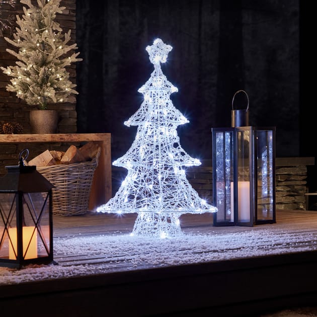 Prestige LED Light-Up Acrylic Tree - Cool White | Home Bargains