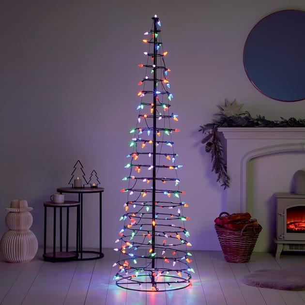 Prestige 200 LED Collapsible Cone Tree | Home Bargains