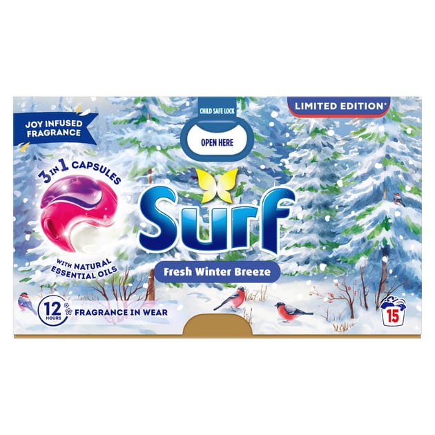 Surf Laundry Capsules Fresh Winter Breeze Limited Edition - 15 Washes ...