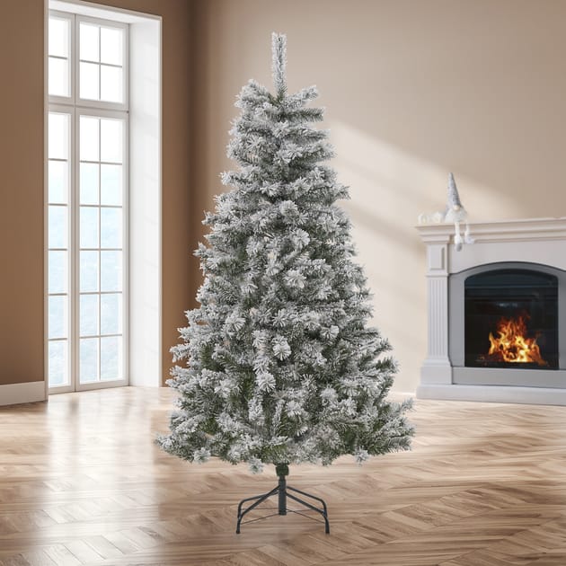 Festive Feeling Premium Christmas Tree 6ft - Snowy | Home Bargains