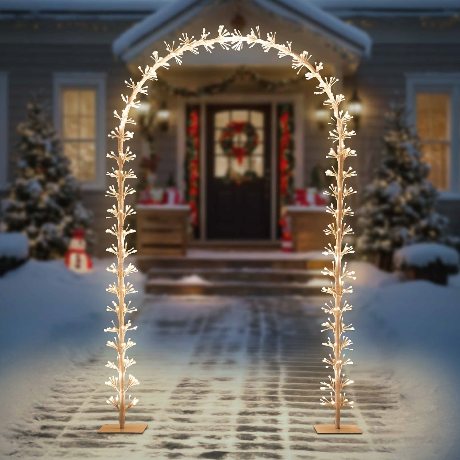 Prestige Mains Operated LED Light-Up Starburst Door Arch 2.3m - White ...