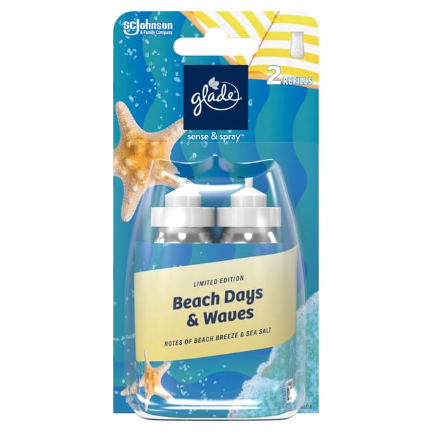Glade Spring Sense & Spray Air Freshener Twin Refill Beach Days & Waves ...