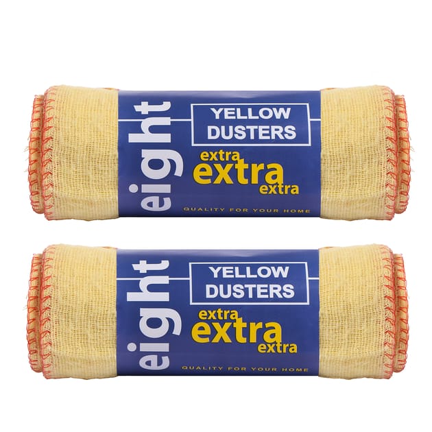Yellow Dusters 8 Pack x2 | Home Bargains