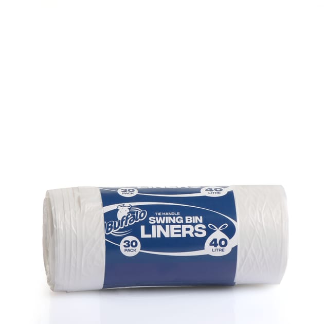 Buffalo Tie Handle Swing Bin Liners 40 Litre 30 Pack | Home Bargains