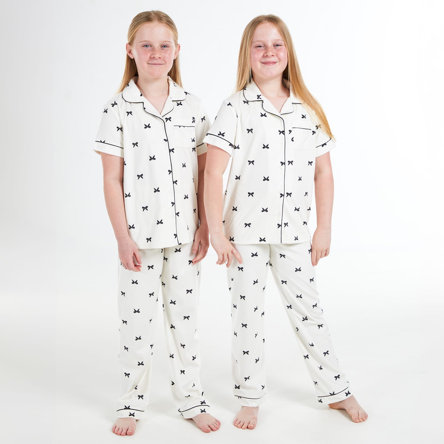 Originals Girls Button Bow Pyjamas with Scrunchy | Home Bargains