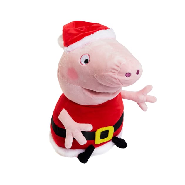 Peppa Pig Talking Hand Puppet - Santa Outfit | Home Bargains