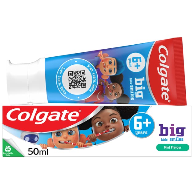 Colgate Big Kids' Smiles Mint Toothpaste 6+ Years 50ml | Home Bargains