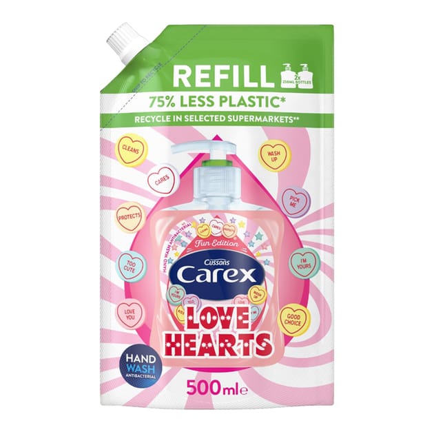 Carex Fun Edition Love Hearts Caring Antibacterial Hand Wash 500ml ...