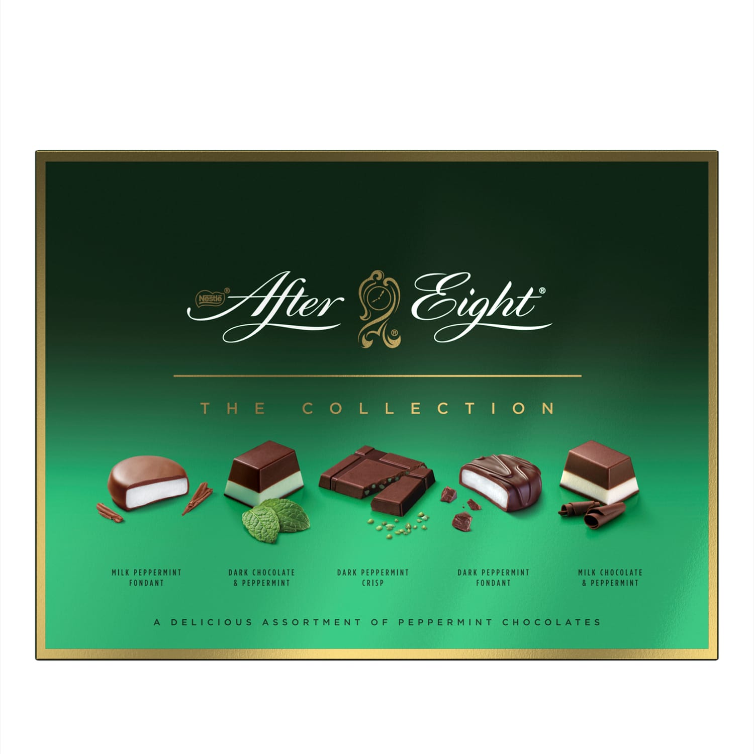 After Eight Collection Dark & Milk Peppermint Mint Chocolate Box 199g ...