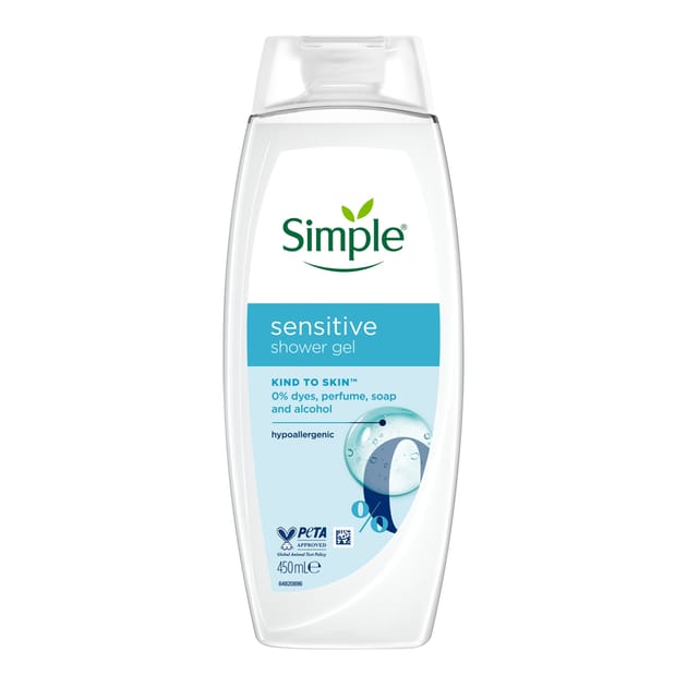 Simple Kind to Skin Shower Gel Sensitive 450ml | Home Bargains