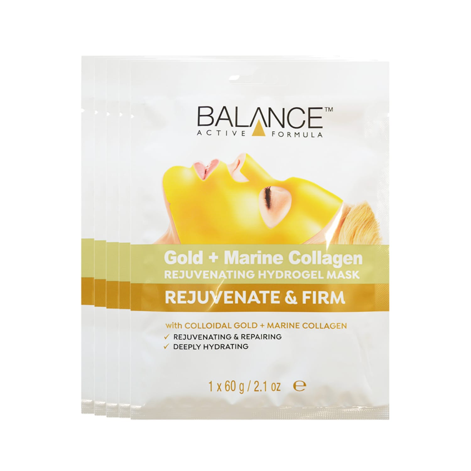 Balance Gold + Marine Collagen Rejuvenating Hydrogel Mask 60g x5 | Home ...