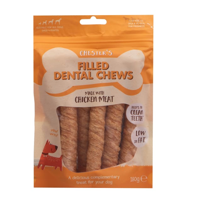 Chester's Filled Dental Chews 180g | Home Bargains