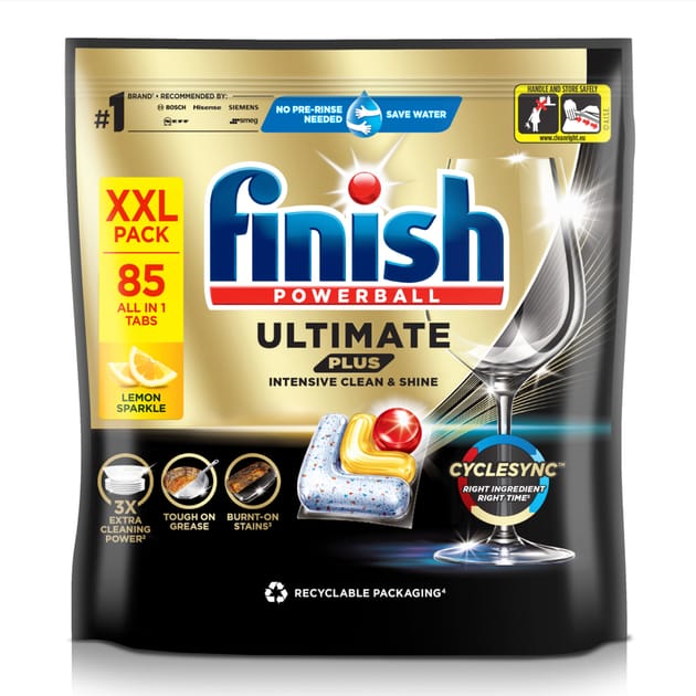Finish Ultimate Plus Intensive Clean & Shine Dishwasher Tablets 85s ...