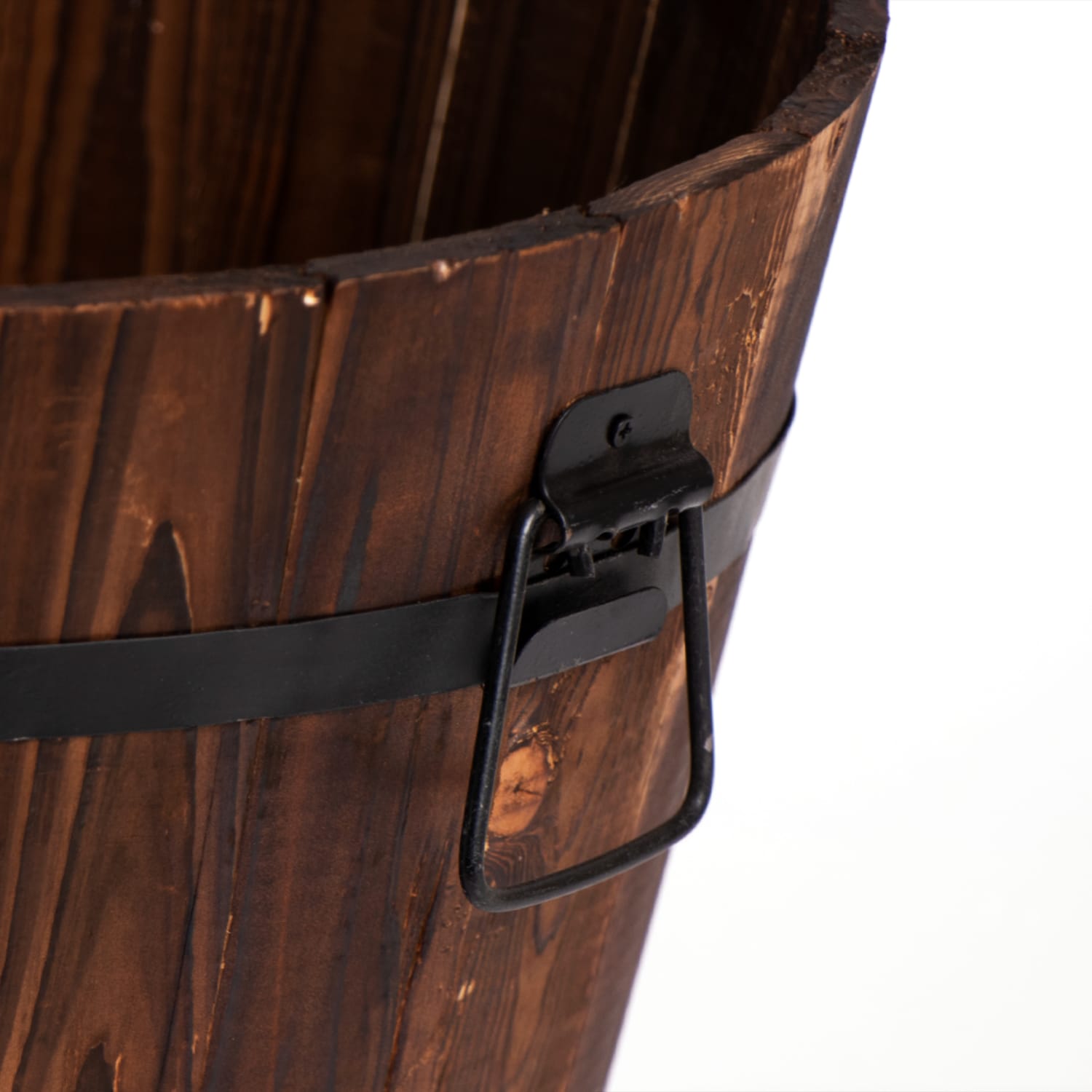 Jardin Hand Crafted Round Wooden Planter | Home Bargains