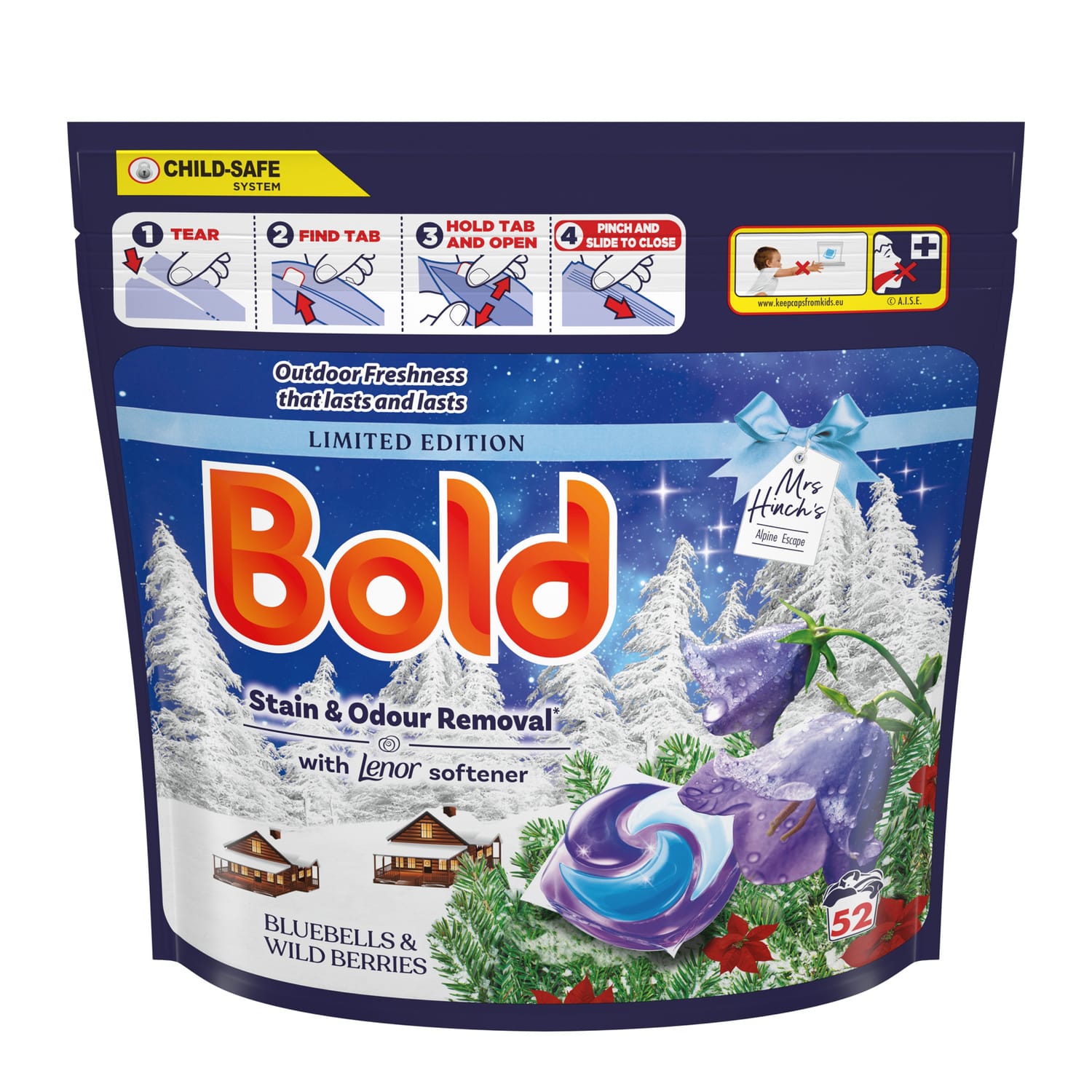 Bold Pods Washing Liquid Capsules 52 Washes - Bluebells & Wild Berries ...