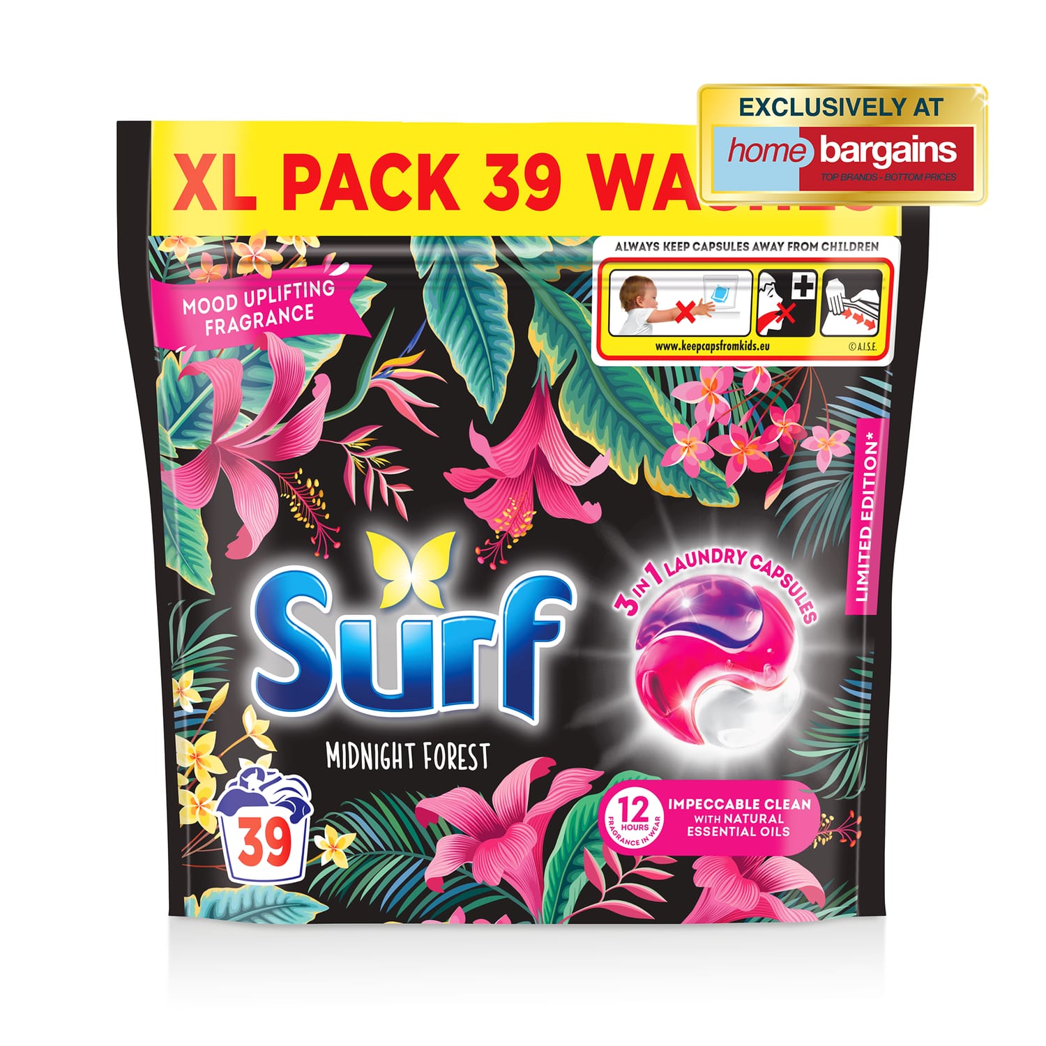 Surf Laundry Capsules 39 Washes - Midnight Forest | Home Bargains