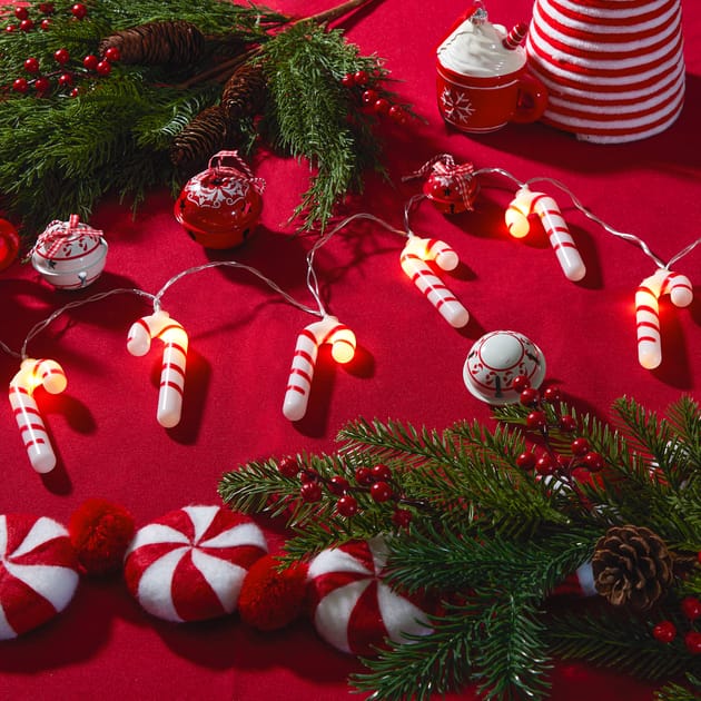 Winter Charm Candy Cane String Lights | Home Bargains