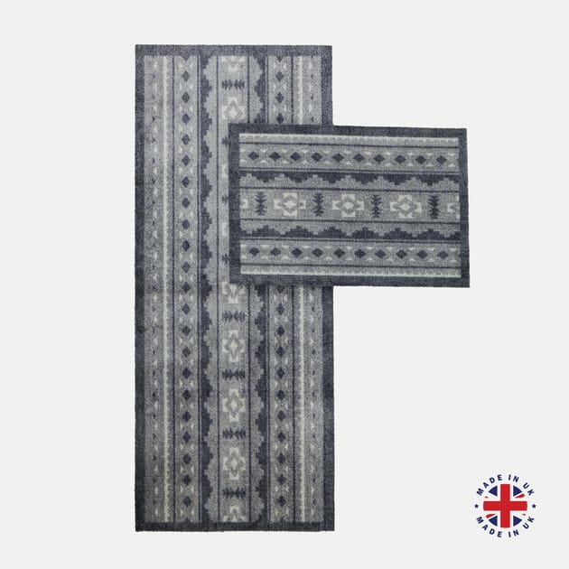 Aztec Grey Runner 50x120 | Home Bargains