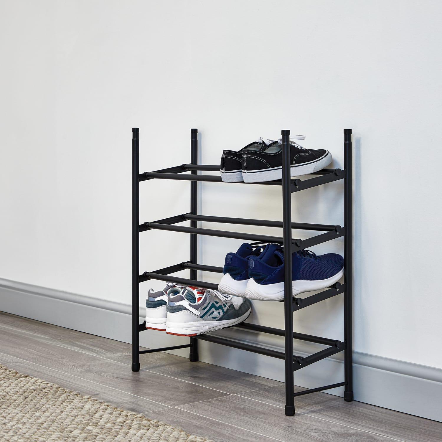 Utility 4 Tier Extending Shoe Rack | Home Bargains