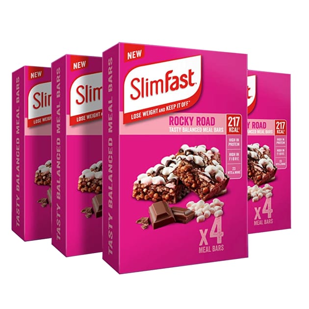 SlimFast Meal Bars 4 Pack 60g - Rocky Road x4 | Home Bargains