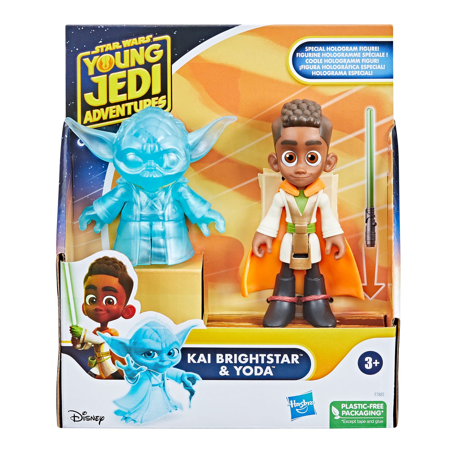Star Wars Young Jedi Adventures Kai Brightstar & Hologram Yoda Figure Pack | Home Bargains