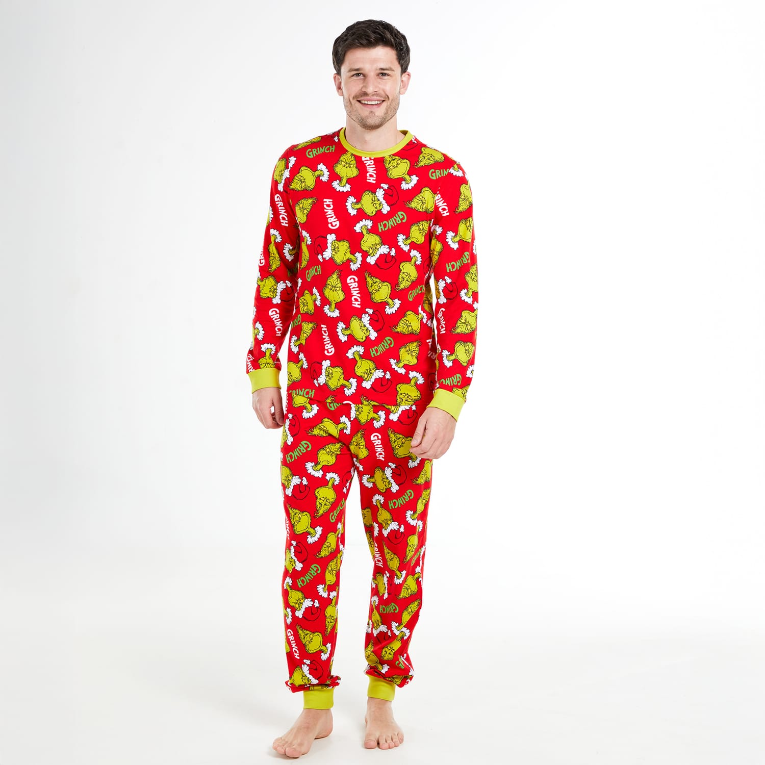 Mens Red Grinch Pyjamas | Home Bargains