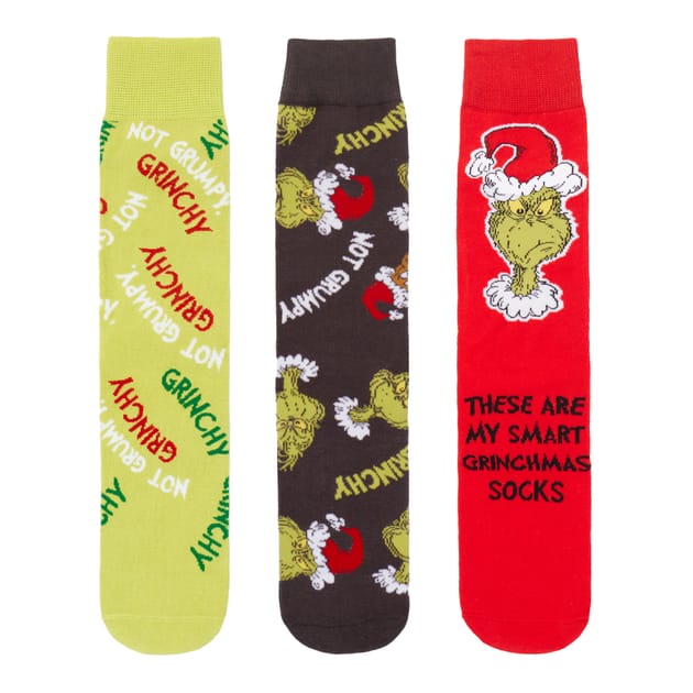 The Grinch Mens Socks 3 Pack | Home Bargains