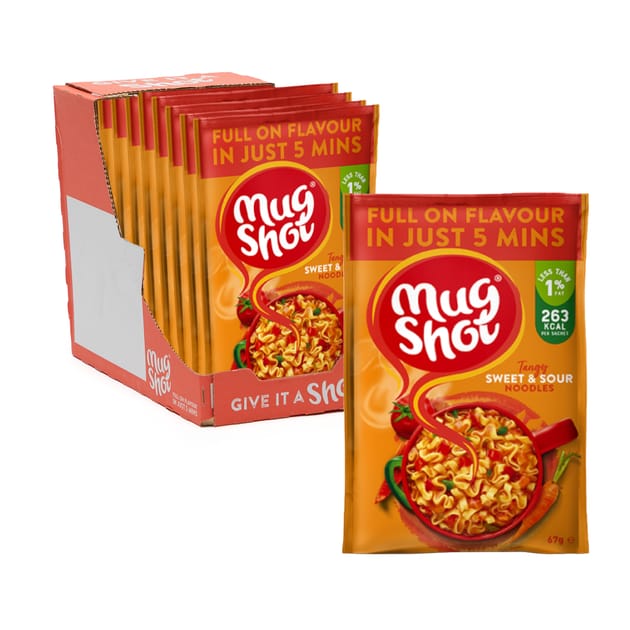 Mug Shot Tangy Sweet & Sour Noodles 67g x10 | Home Bargains