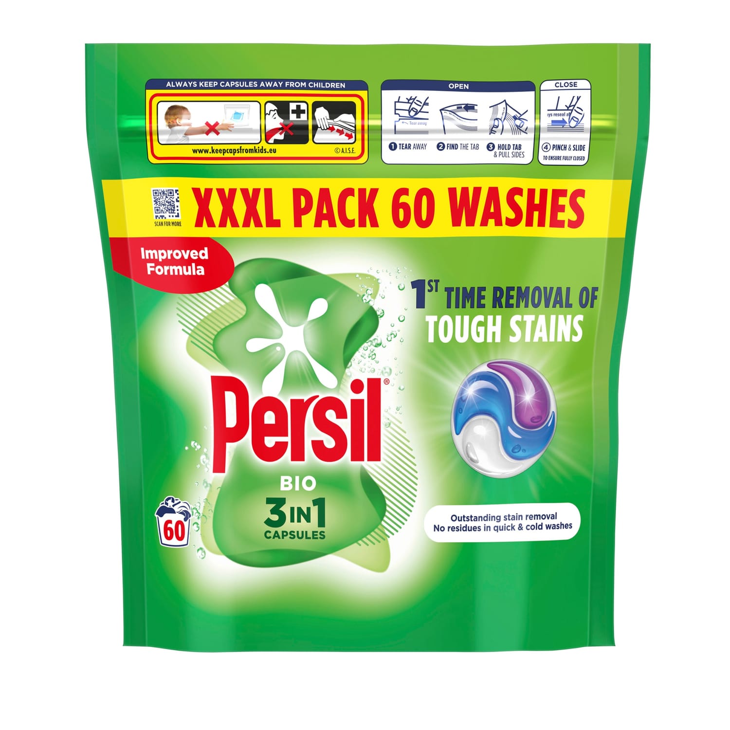Persil 3in1 Bio Pods 60 Washes | Home Bargains